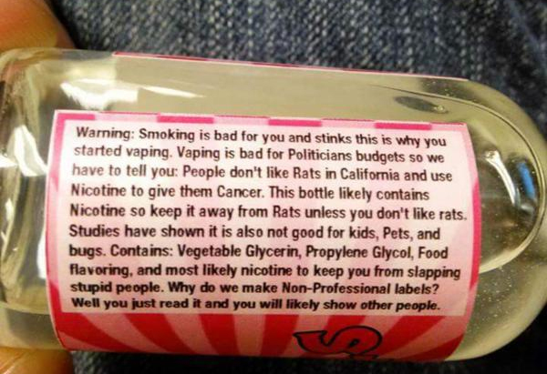Vape Patrol 7: Vape Warning Label - Best Vaping Waring Label Ever!