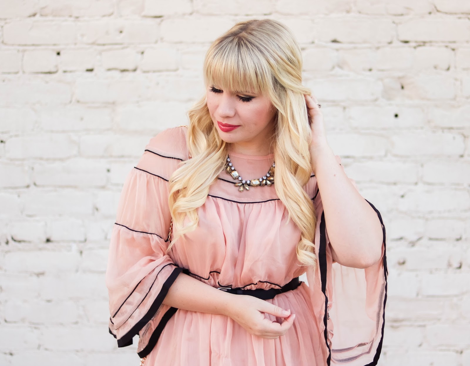 Blush & Black Dress - Lizzie in Lace