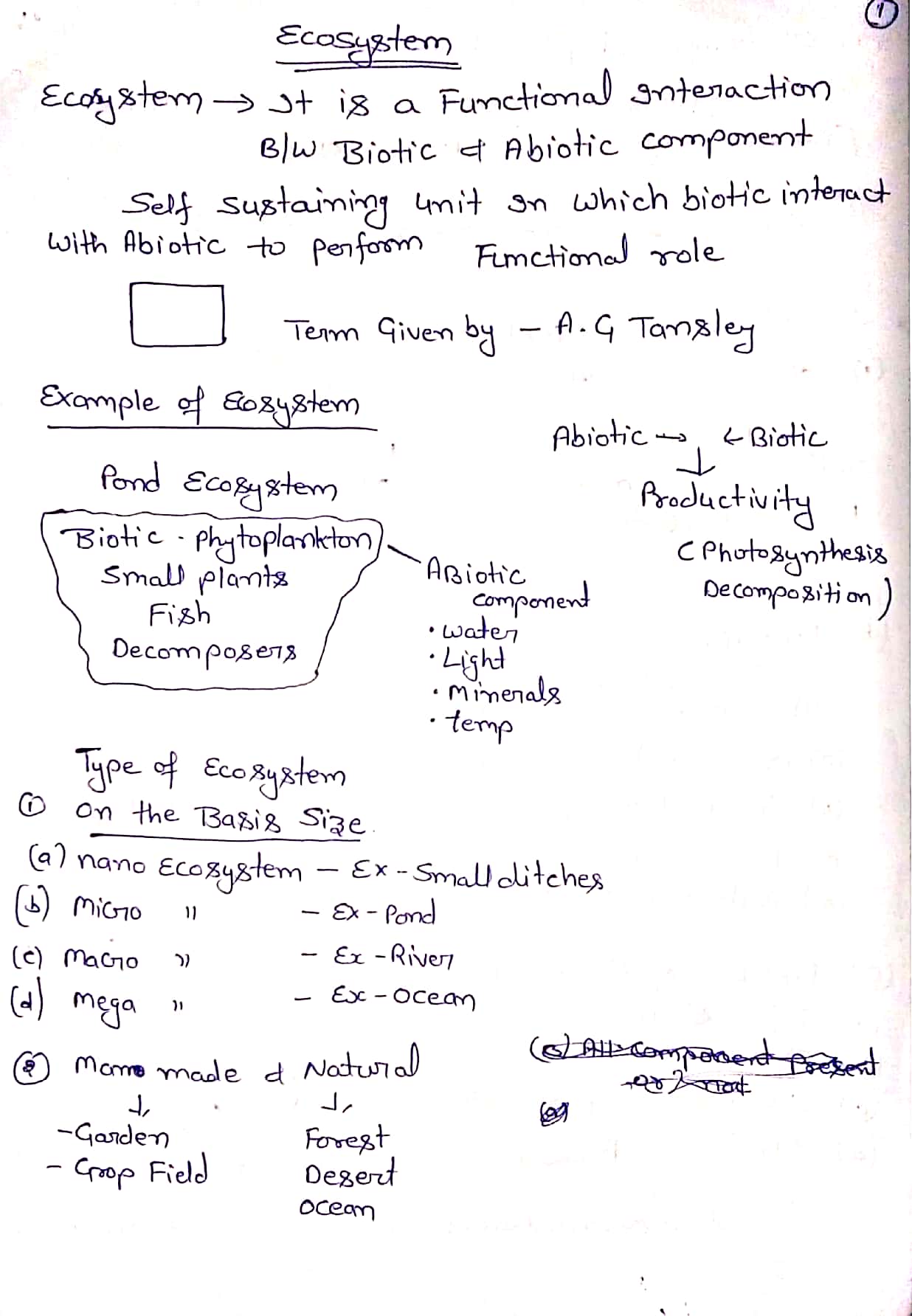 Ecosystem notes - Studypur