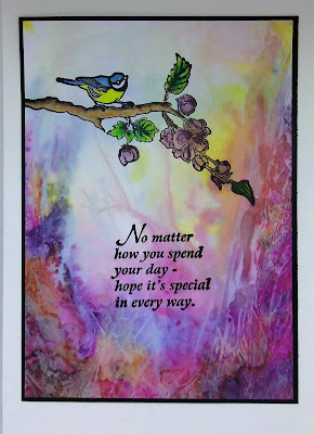 Sarah's Craft Shed: A Quick Pretty Card using a Designer Card Background