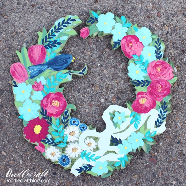 Floral Painted Wood Wreath!