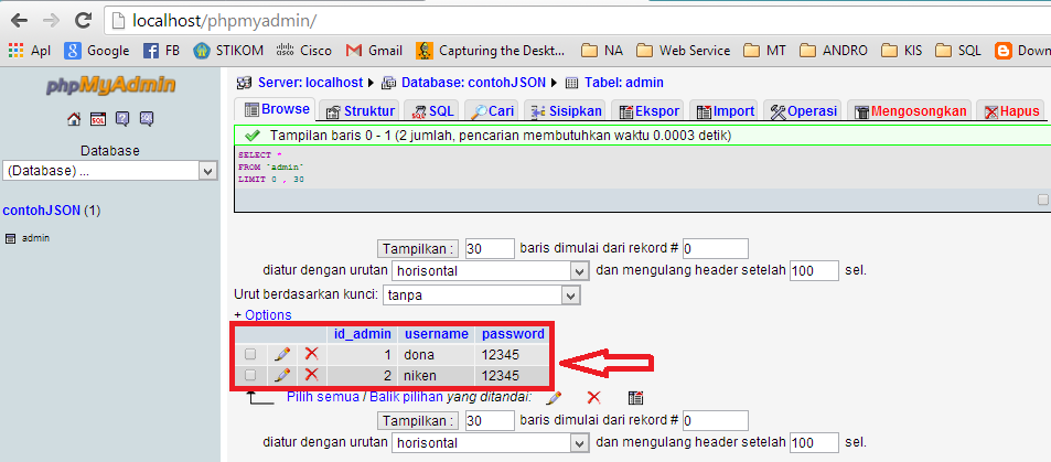 Skripsi Program Komputer: Mengambil data dari database dengan JSON pada ...
