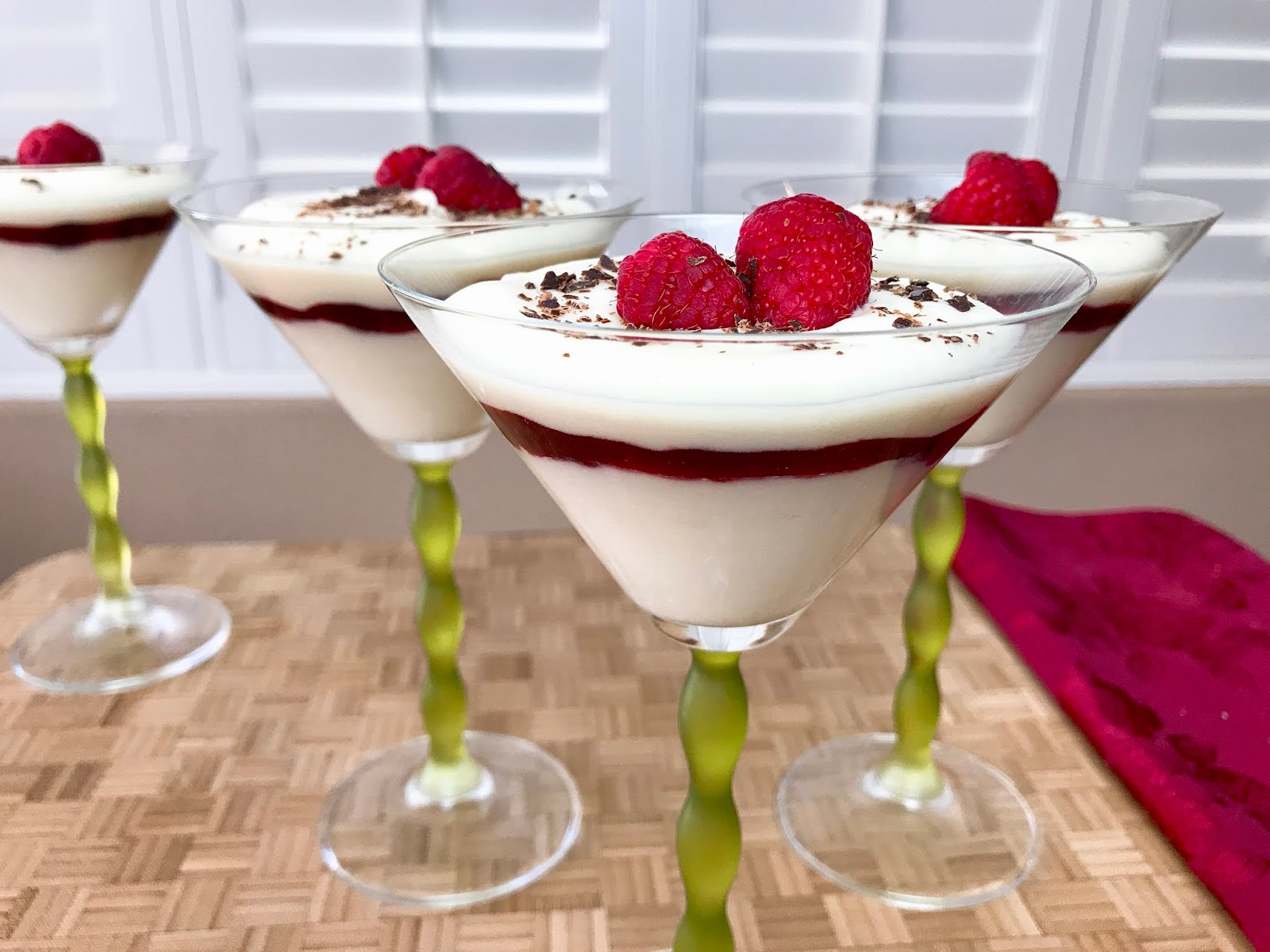 Two Ingredient White Chocolate Mousse with Raspberry Jam