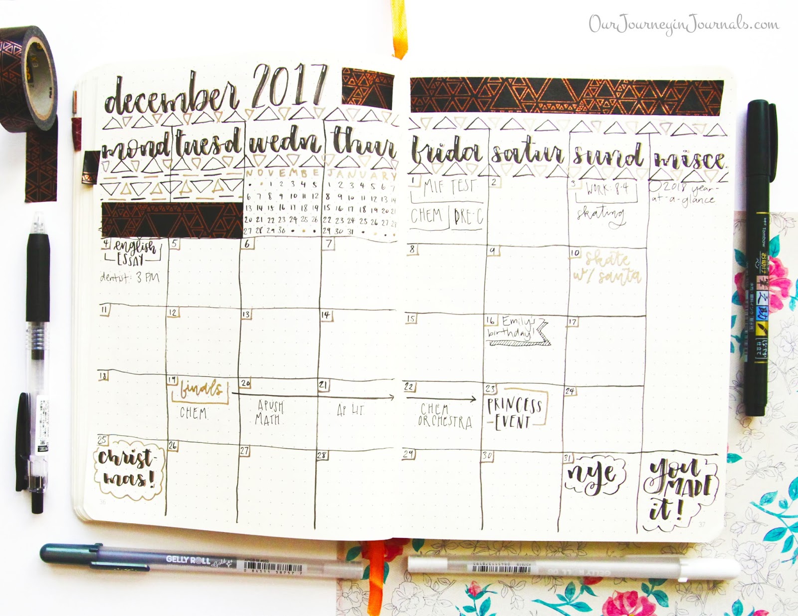 Our Journey in Journals: December 2017 Bullet Journal Setup