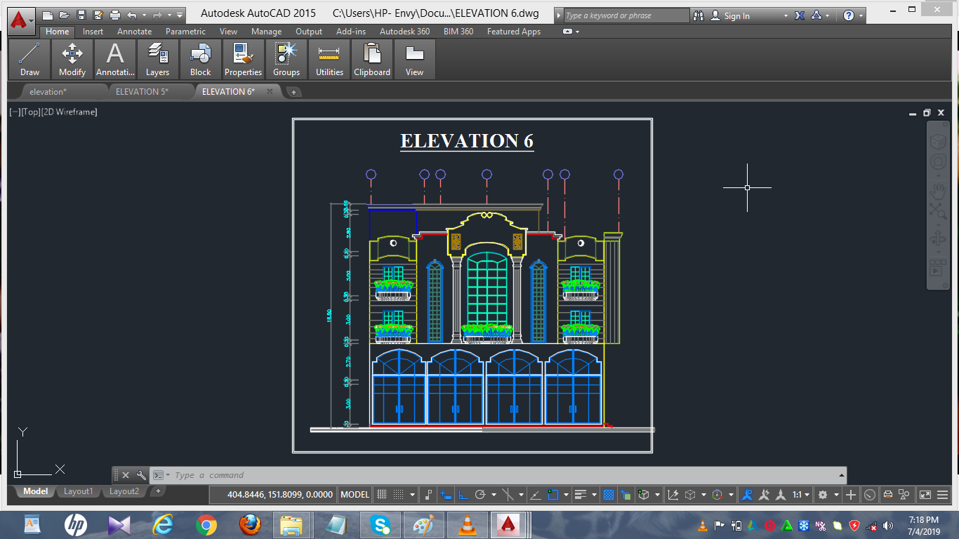 Building elevation design in AutoCAD