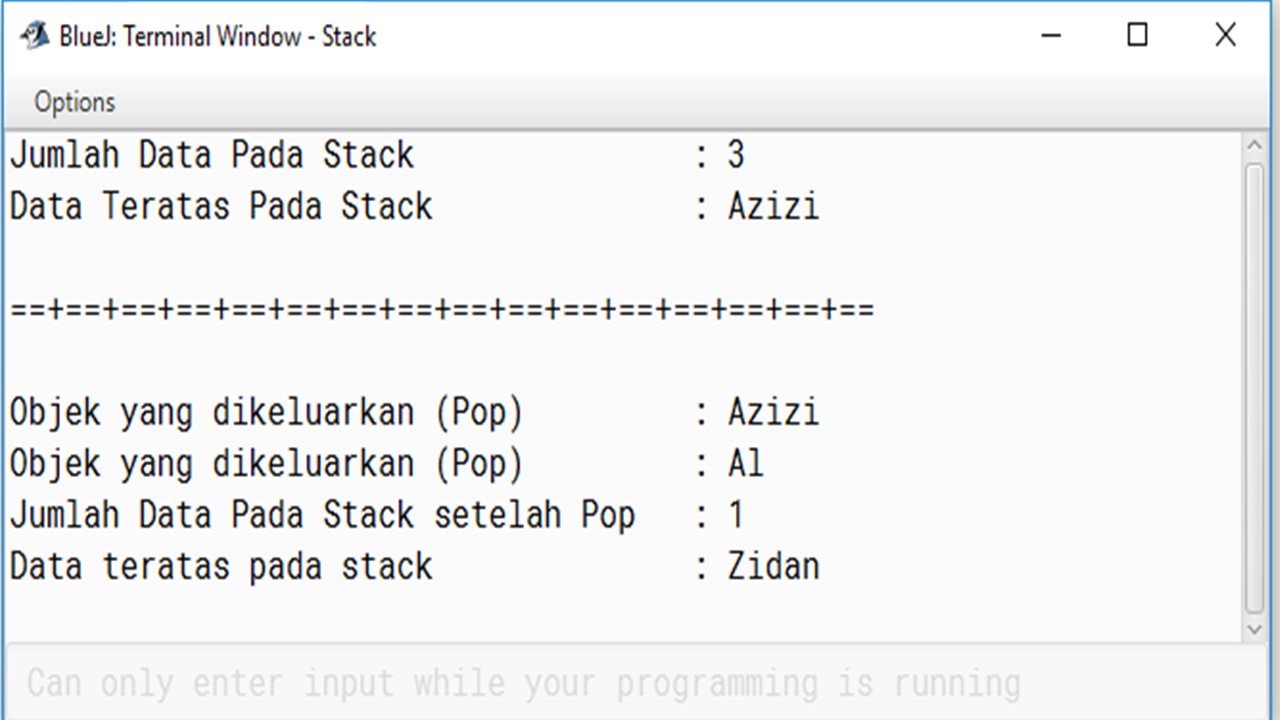 Stack Dalam Bahasa Java