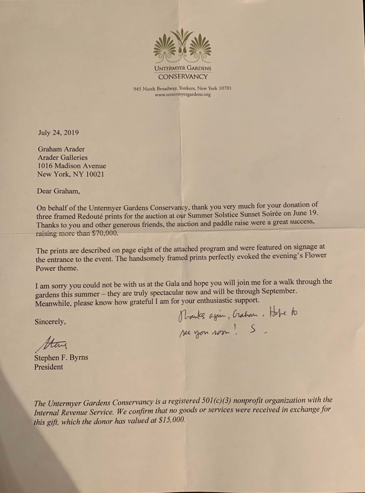 Graham Arader loves Untermyer Gardens Conservancy