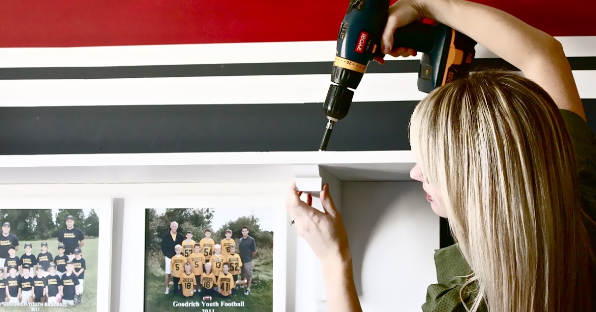 The Yellow Cape Cod: DIY Trophy and Team Photo Display Shelf