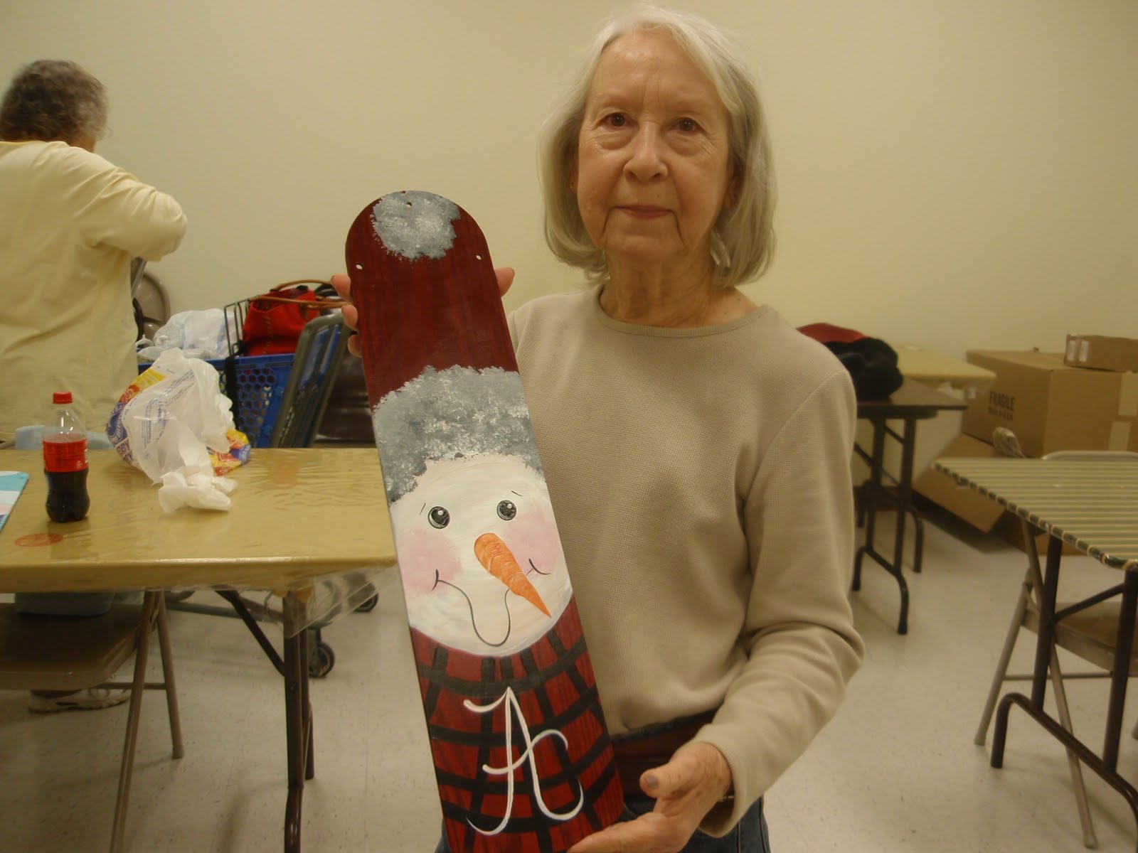 Steph's Paint Studio: Snowman Fan Blade Hobby Lobby Oxford 11/4/11