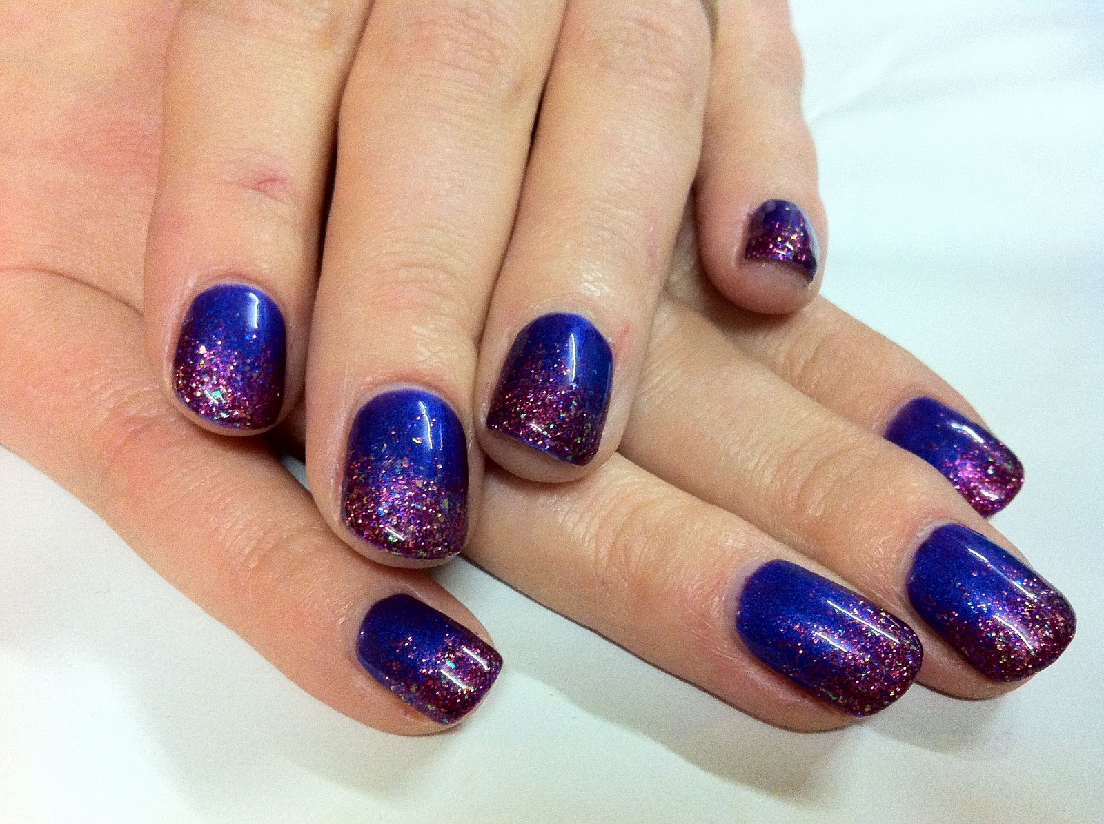 Brush up and Polish up!: CND Shellac Nail Art - Purple Purple & Glitter ...