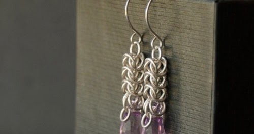Box Chain Maille and Crystal Earrings Tutorial Has a Neat Finishing Detail - The Beading Gem's ...