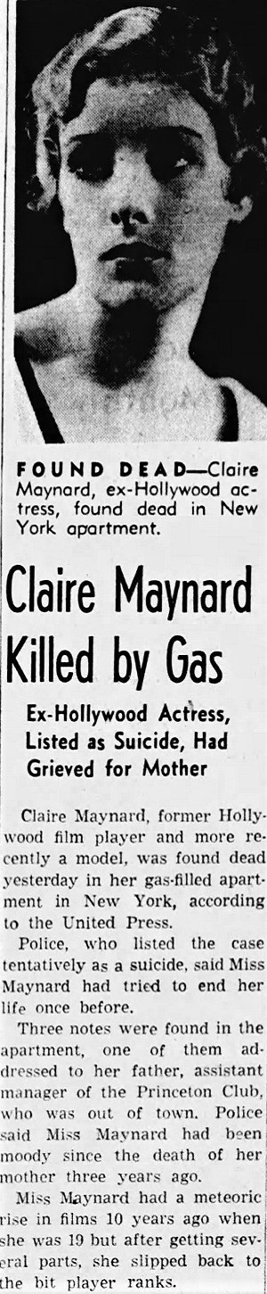 Claire Maynard & Her Sad Suicide