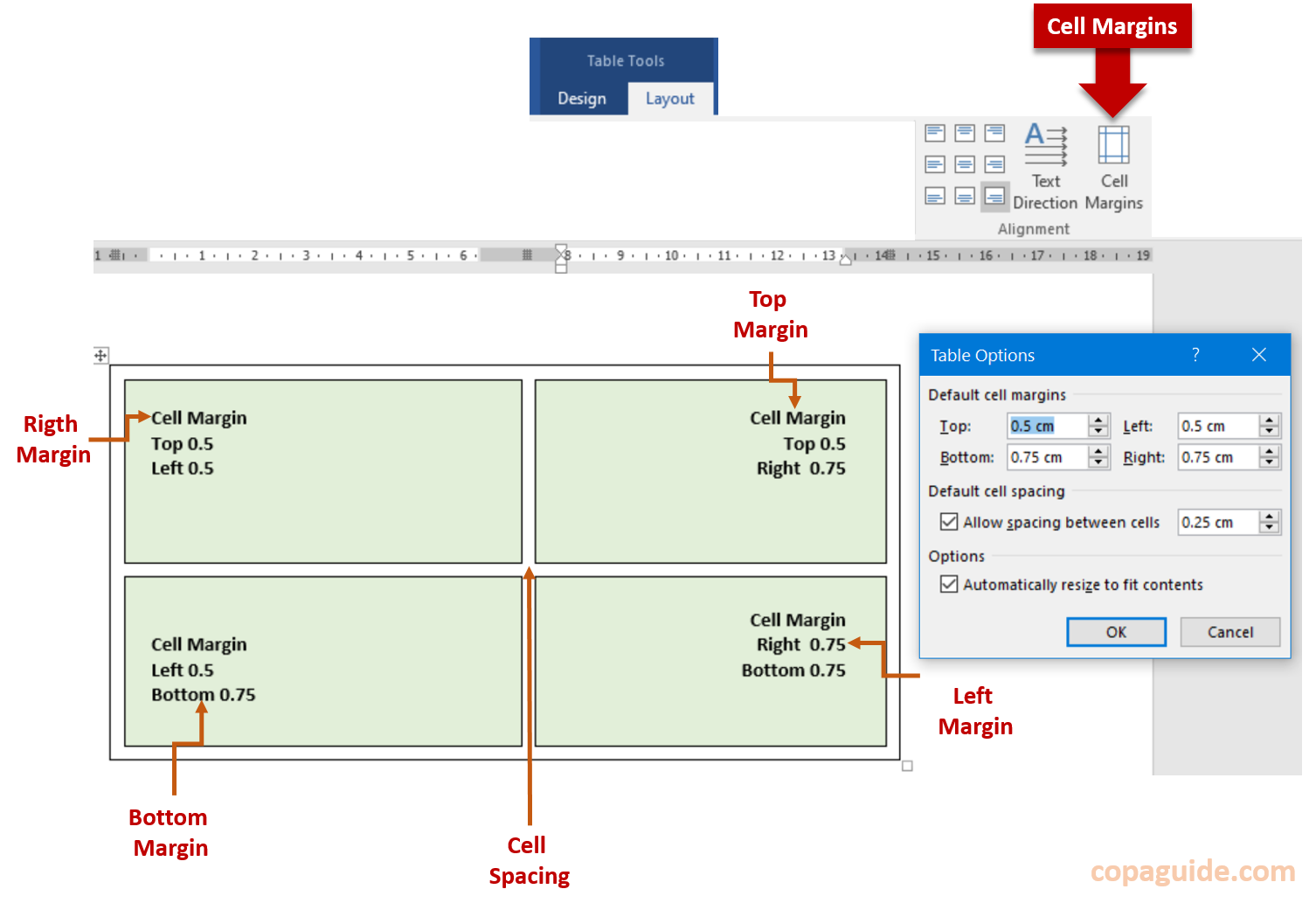 Copa Guide Advance Table Features In Ms Word Hindi Notes