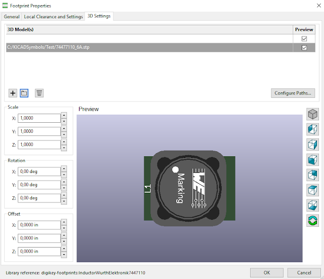 KiCad Tutorial: Import External 3D Component Models (Inductor) Into KiCad: Tutorial 1.17