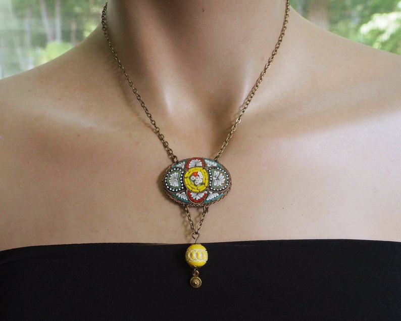 How Micro Mosaics are Made | Amazing Vintage Micro Mosaic Jewelry / The ...