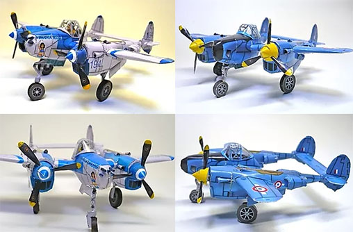 SD Lockheed P-38 Lightning Papercraft | Paperized Crafts