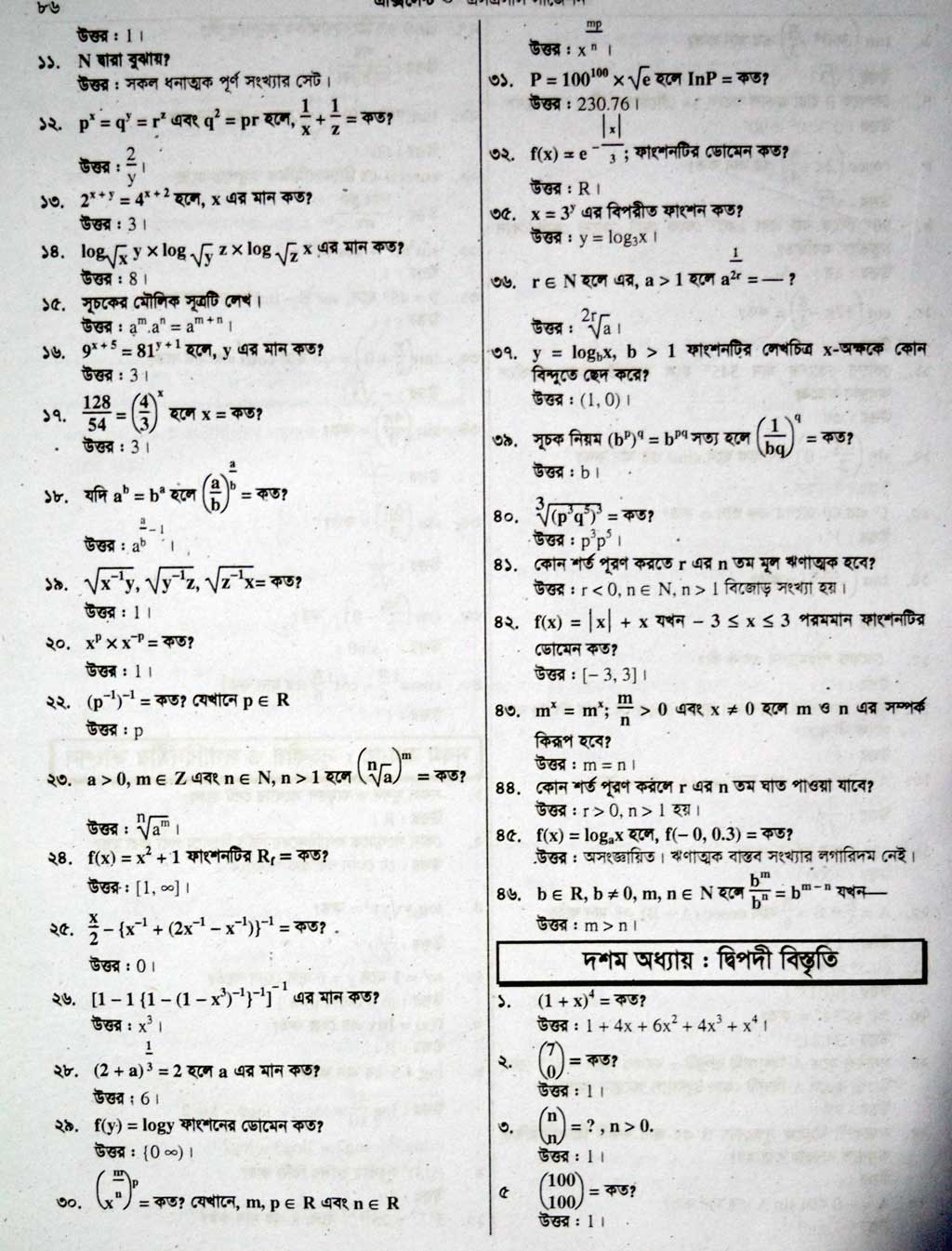 SSC Higher Math Model Question - 02