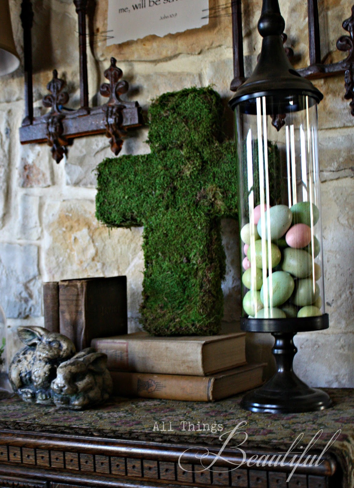 All Things Beautiful: {Moss Cross} DIY Spring Vignette