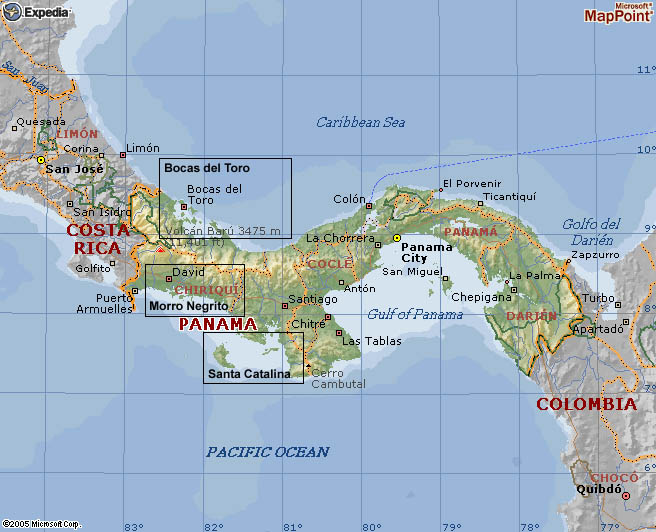 PANAMA - GEOGRAPHICAL MAPS OF PANAMA