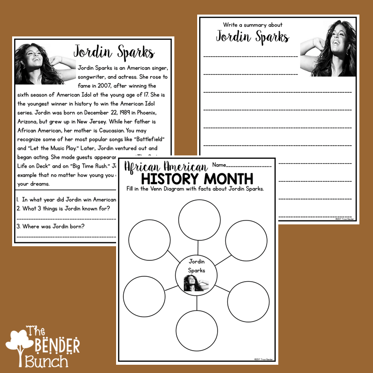 The Bender Bunch: Modern Day African American History Month Unit