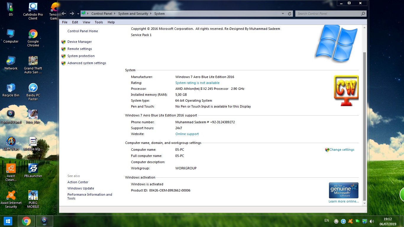 Chaniago Computer (Chanicom): Windows 7 Super Lite Edition 64 Bit