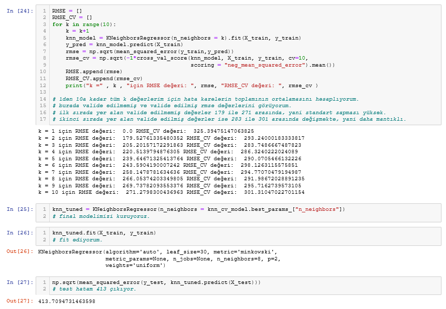 Python - KNN (Regresyon)