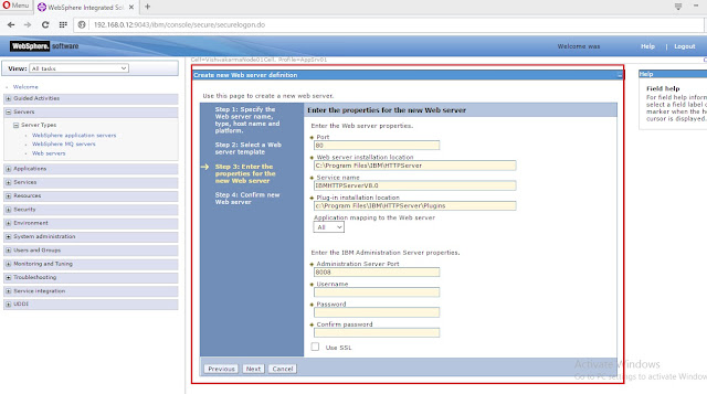 MiddlewareBox: How to Create Web Server in WAS 8.5