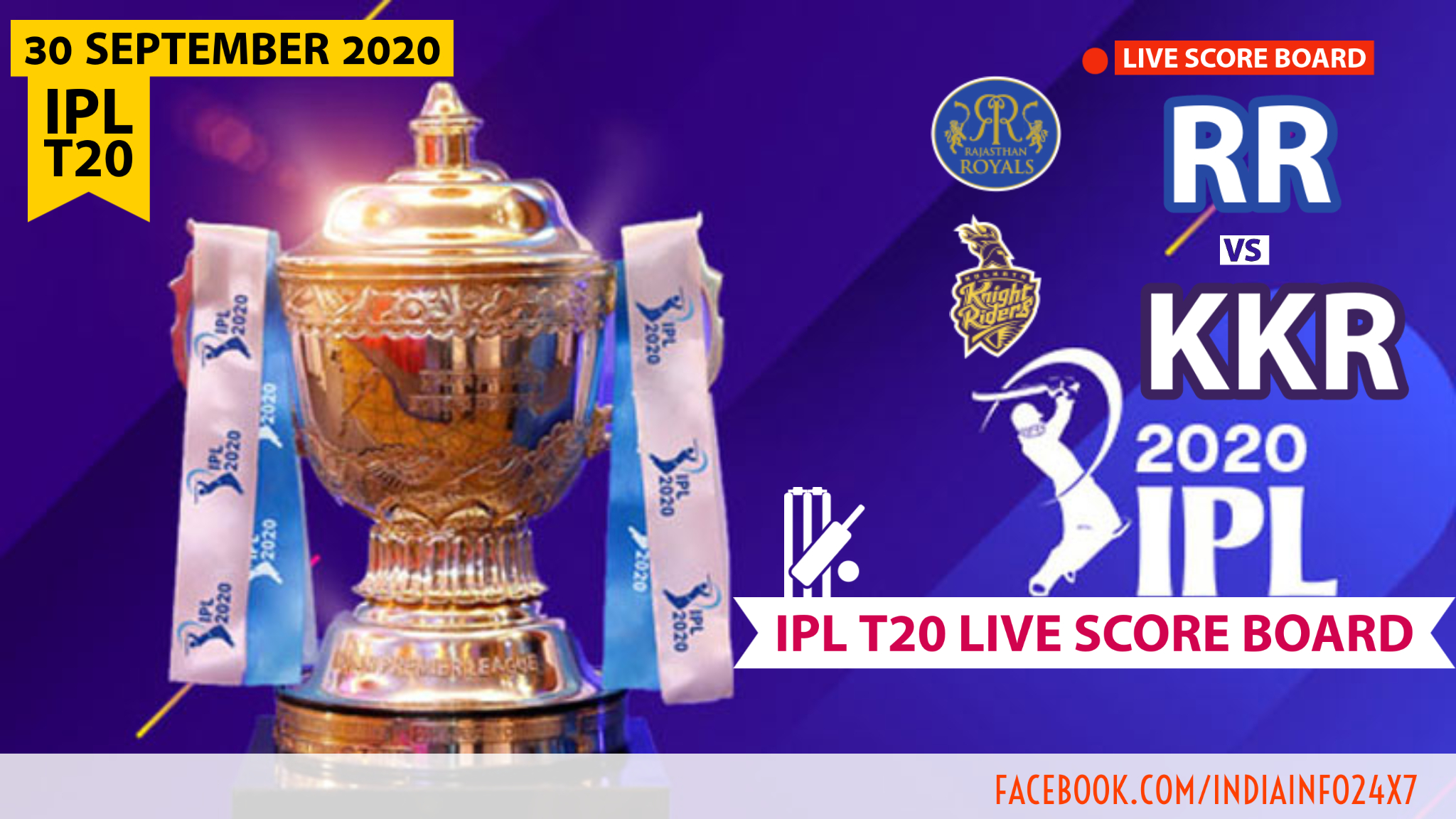 IPL 2020 live score | Match 12 - RR Vs KKR | September 30 | IPL T20 ...