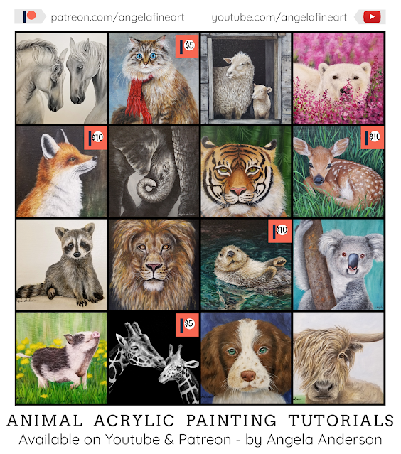 Angela Anderson Art Blog: "Animal Acrylic Painting Tutorials" - Available on YouTube & Patreon ...