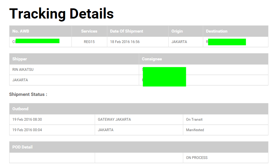 TRACKING pengiriman JNE | Sunarto,S.Kom