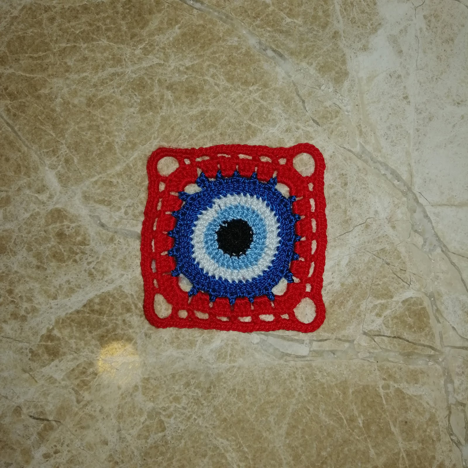 Crochet Evil Eye Square