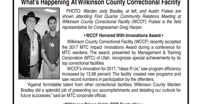 Roscoe Reporting : WCCF News: What's Happening at Wilkinson County ...