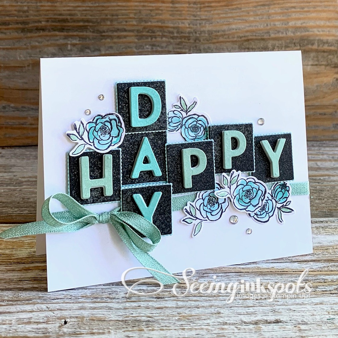 Seeing Ink Spots: Hand Stamped Sentiments Happy Day Colors