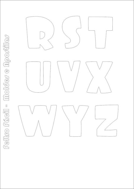 Moldes de Letras para Feltros e Decorações - Molde para Artesanato ...