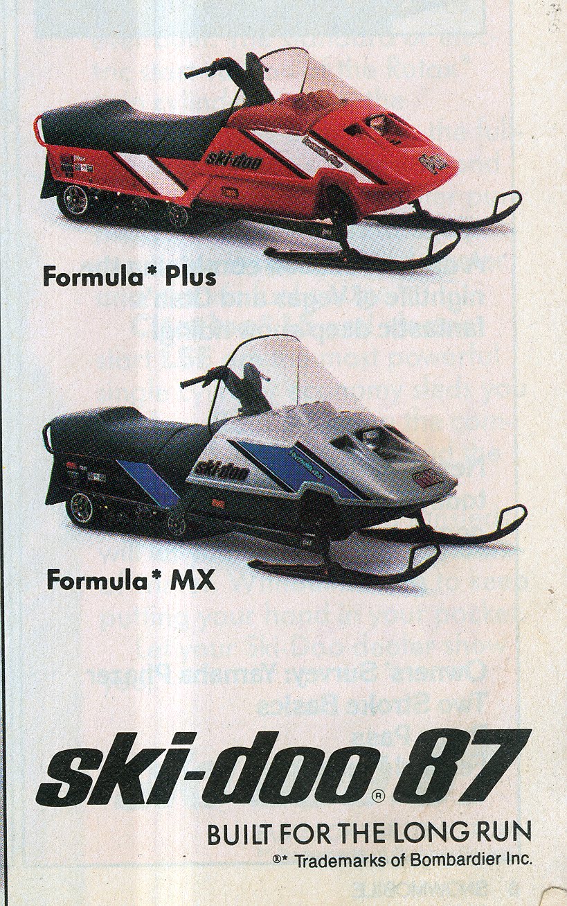 CLASSIC SNOWMOBILES OF THE PAST: 1987 SKI-DOO FORMULA SNOWMOBILES