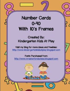 Kindergarten Kids At Play: Free Number flash Cards with Ten's Frames
