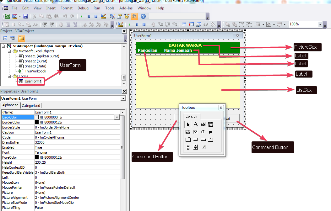 Jasa Vba Macro Excel Aplikasi Vba Gratis Undangan Surat Rt