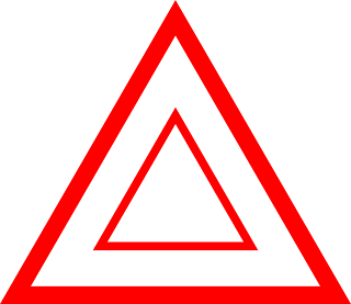 Two red interlocking triangles
