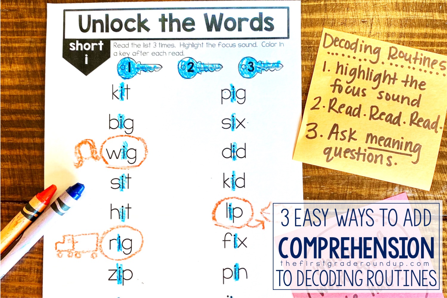 3 Ways to use decoding and comprehension in 1st grade word work ...