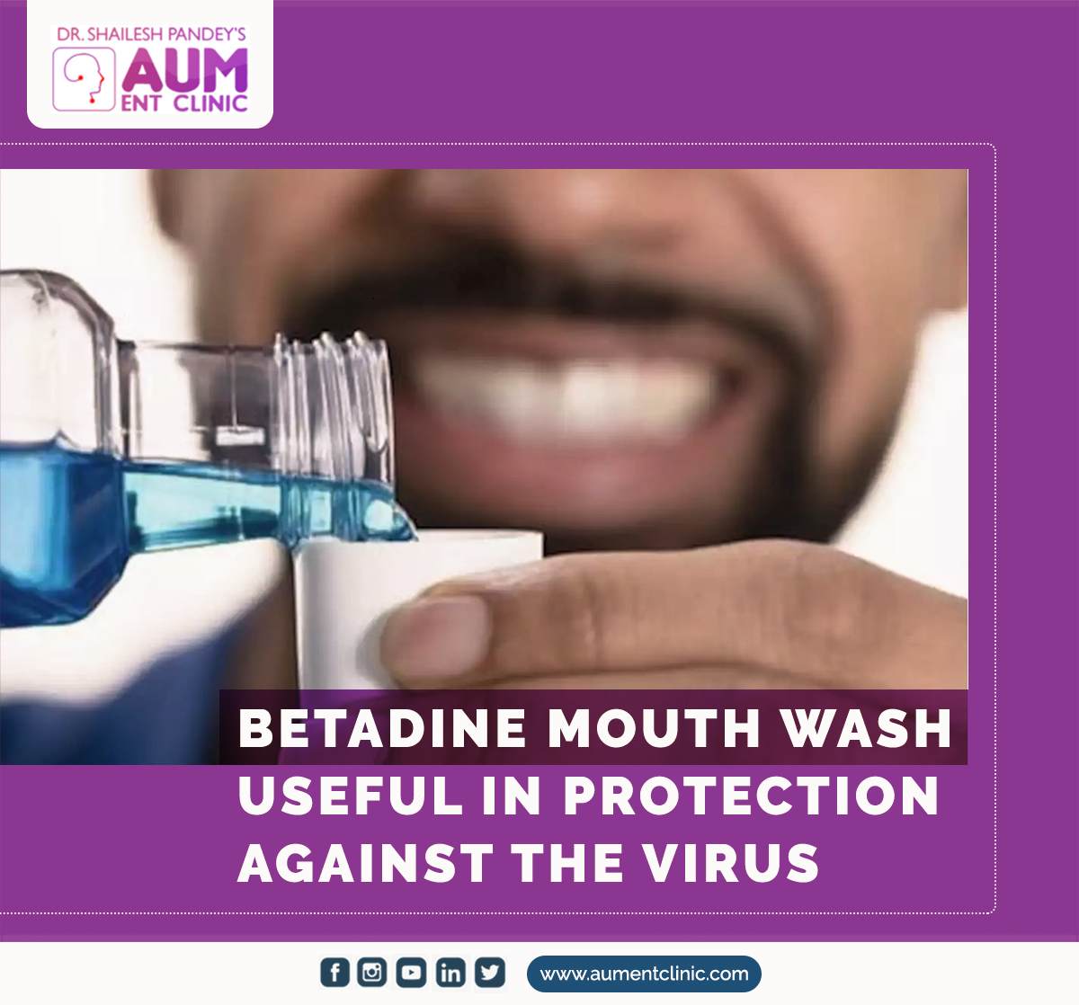 Betadine mouth wash, useful in protection against the virus
