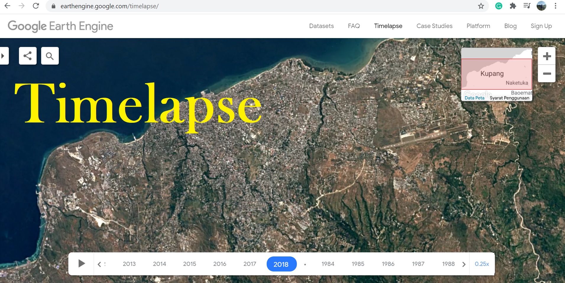 Timelapse Google Earth Engine