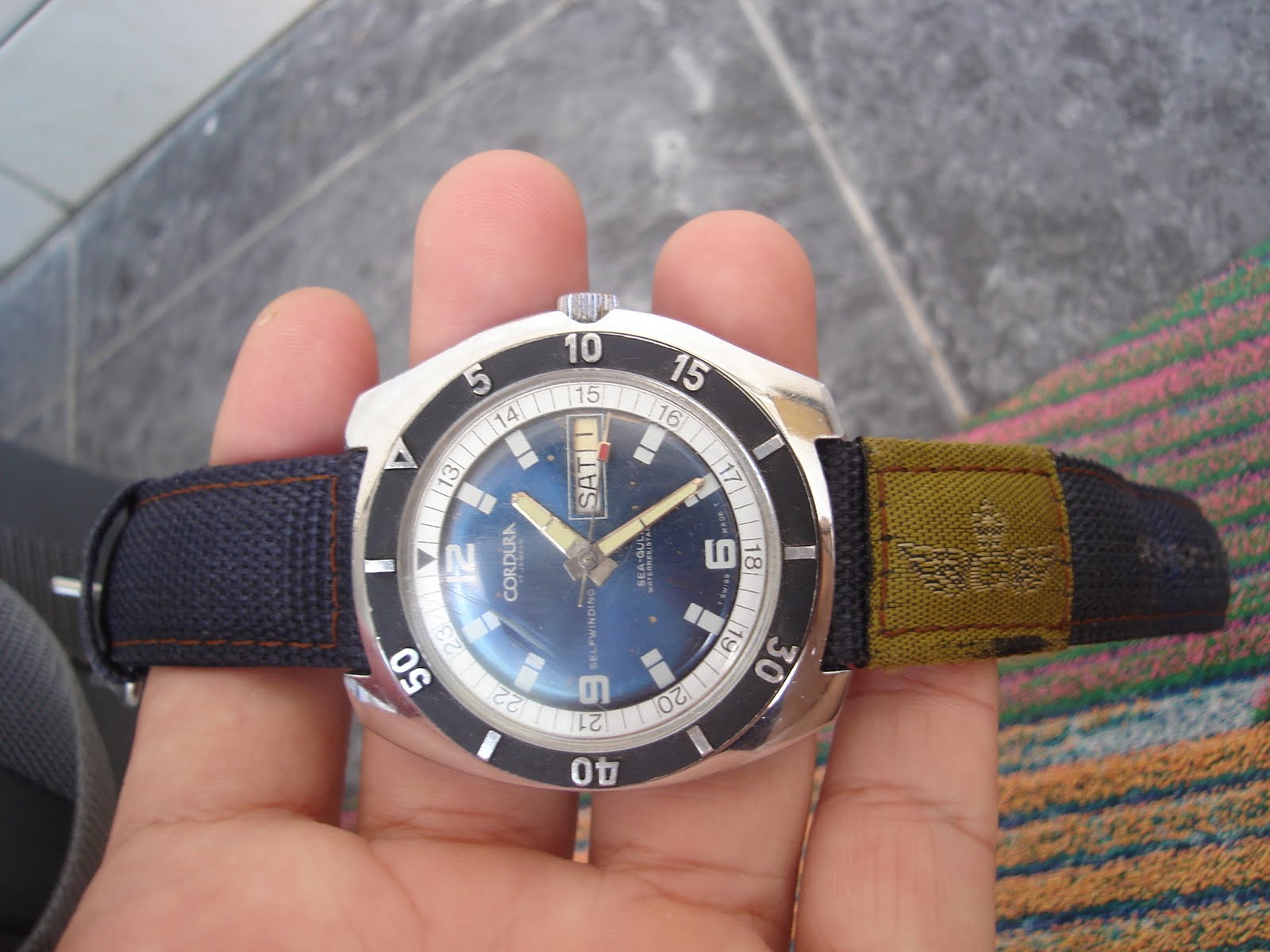 vintage watches: Cordura seagull diver watch