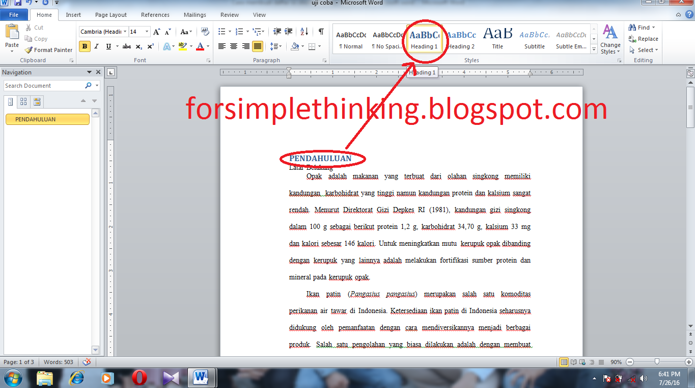 Memanfaatkan Fungsi Heading dalam Menulis di Office Word | For Simple ...