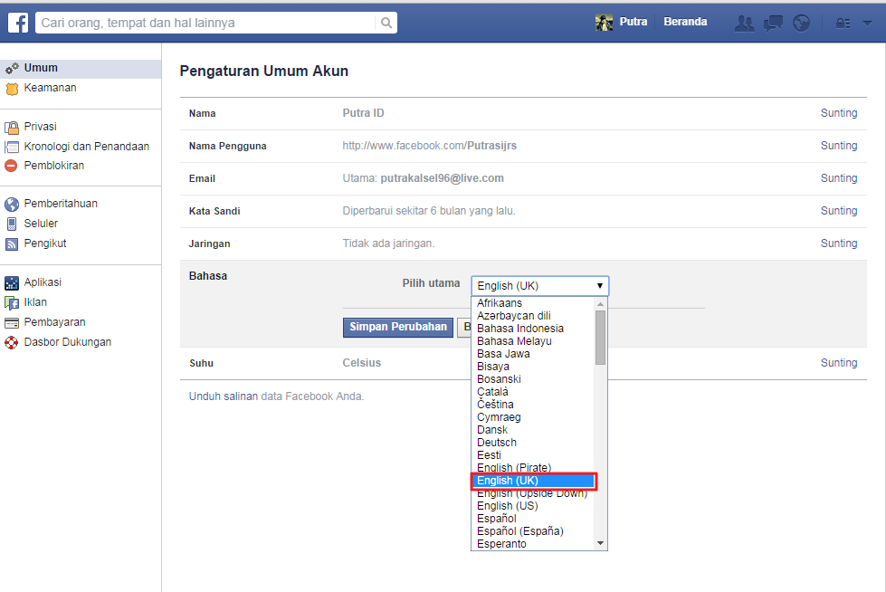 Cara mengganti nama facebook yang limit | PutraKalsel