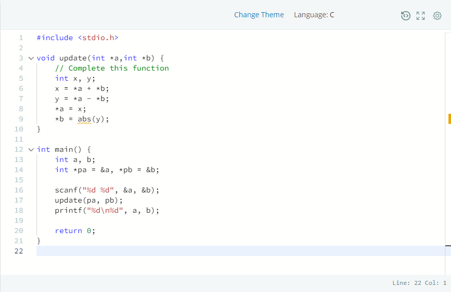 Pointers in C Hackerrank Solution - Sloth Coders Pointers in C Hackerrank Solution - Sloth Coders