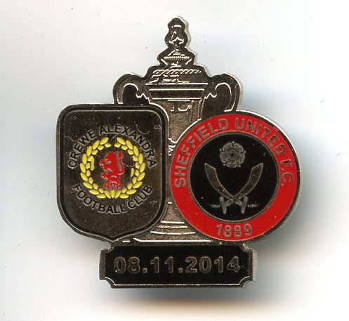 Crewe Alexandra Football Club pin badges: Crewe v Sheffield United 2014 ...