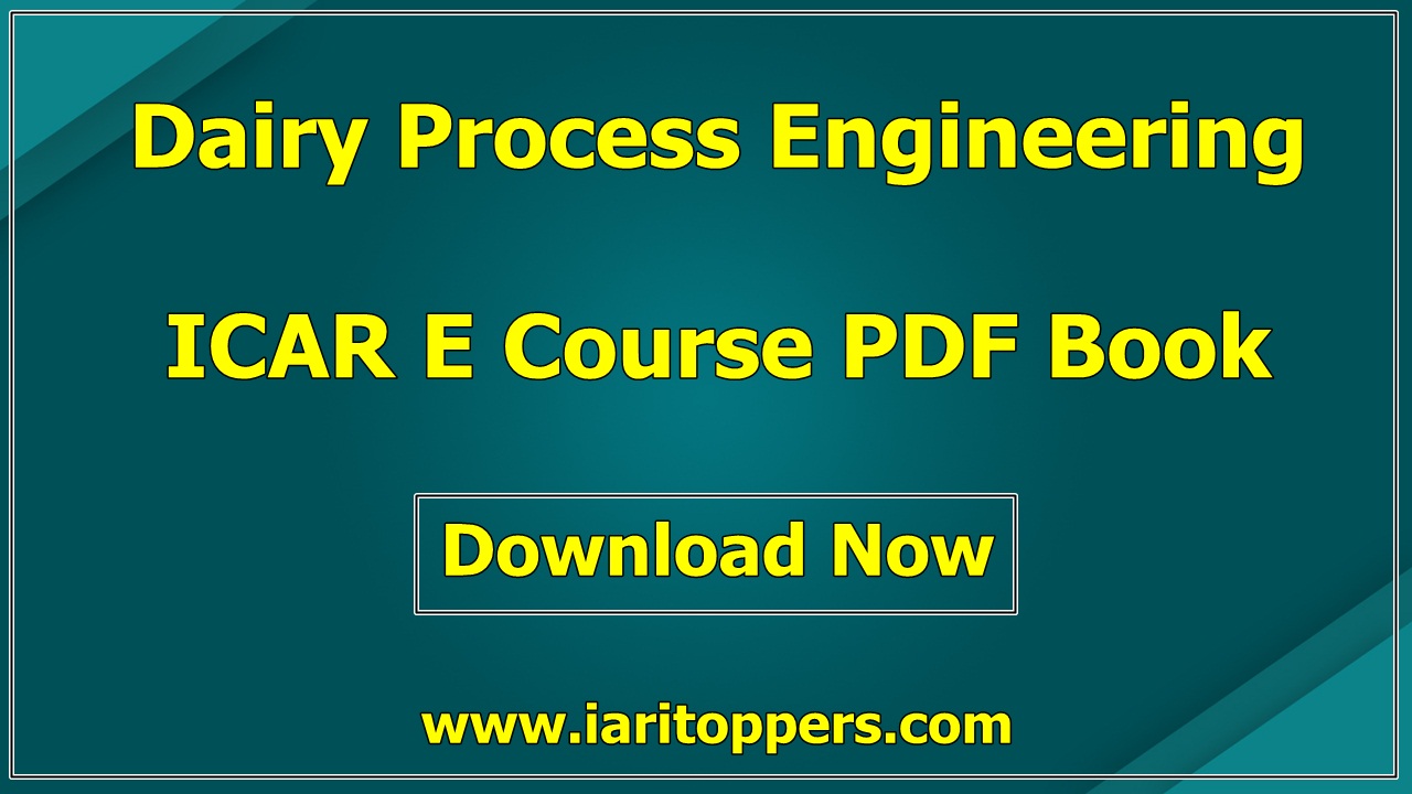 Dairy Process Engineering ICAR e course PDF Download E Krishi Shiksha