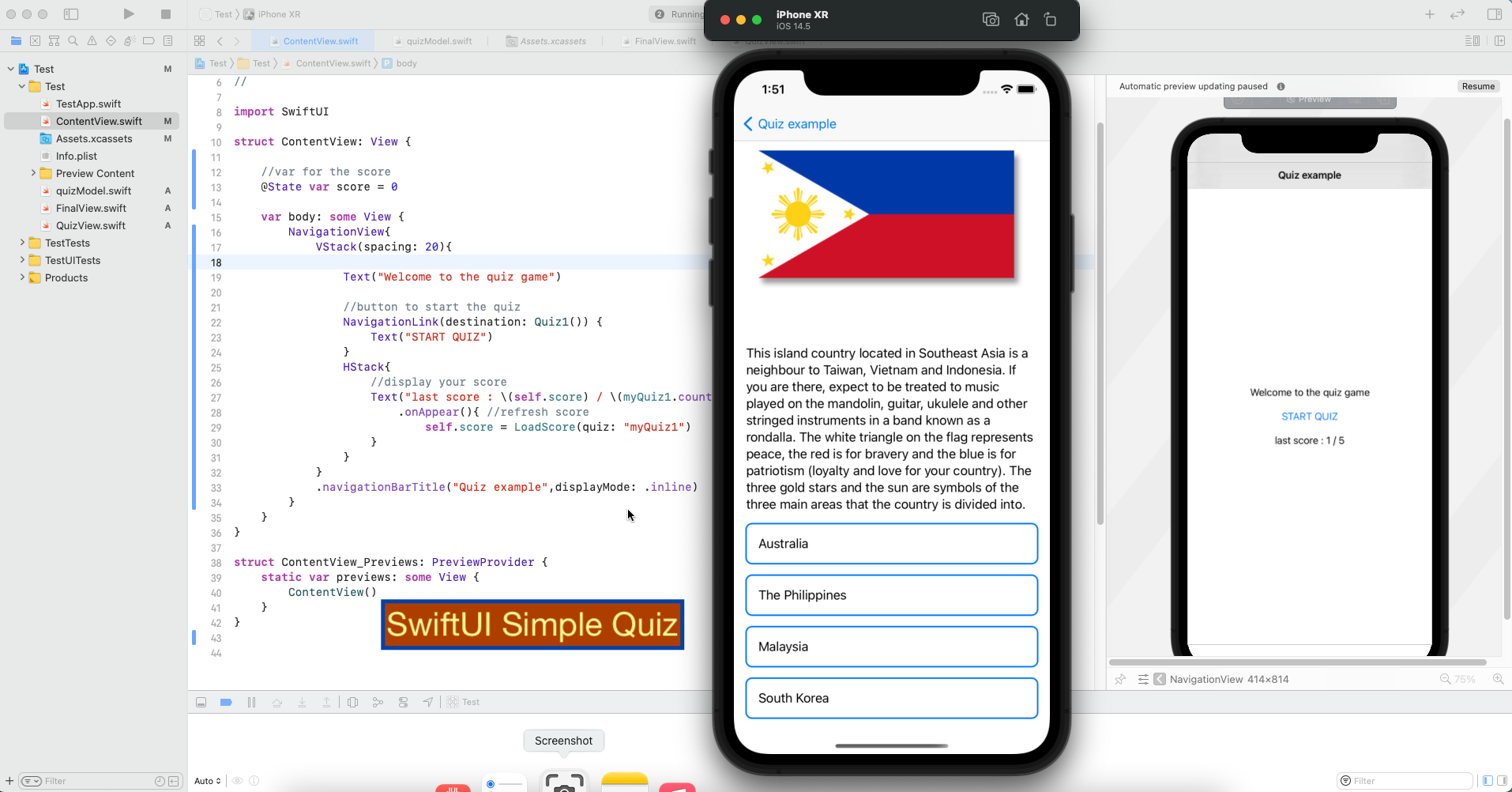 Swiftui Simple Quiz Tutorial101
