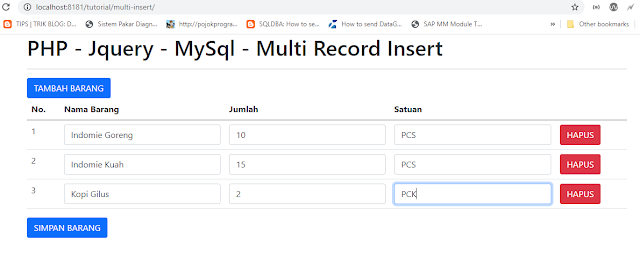 Cara Sederhana Multi Insert Data Dengan PHP - MySQL