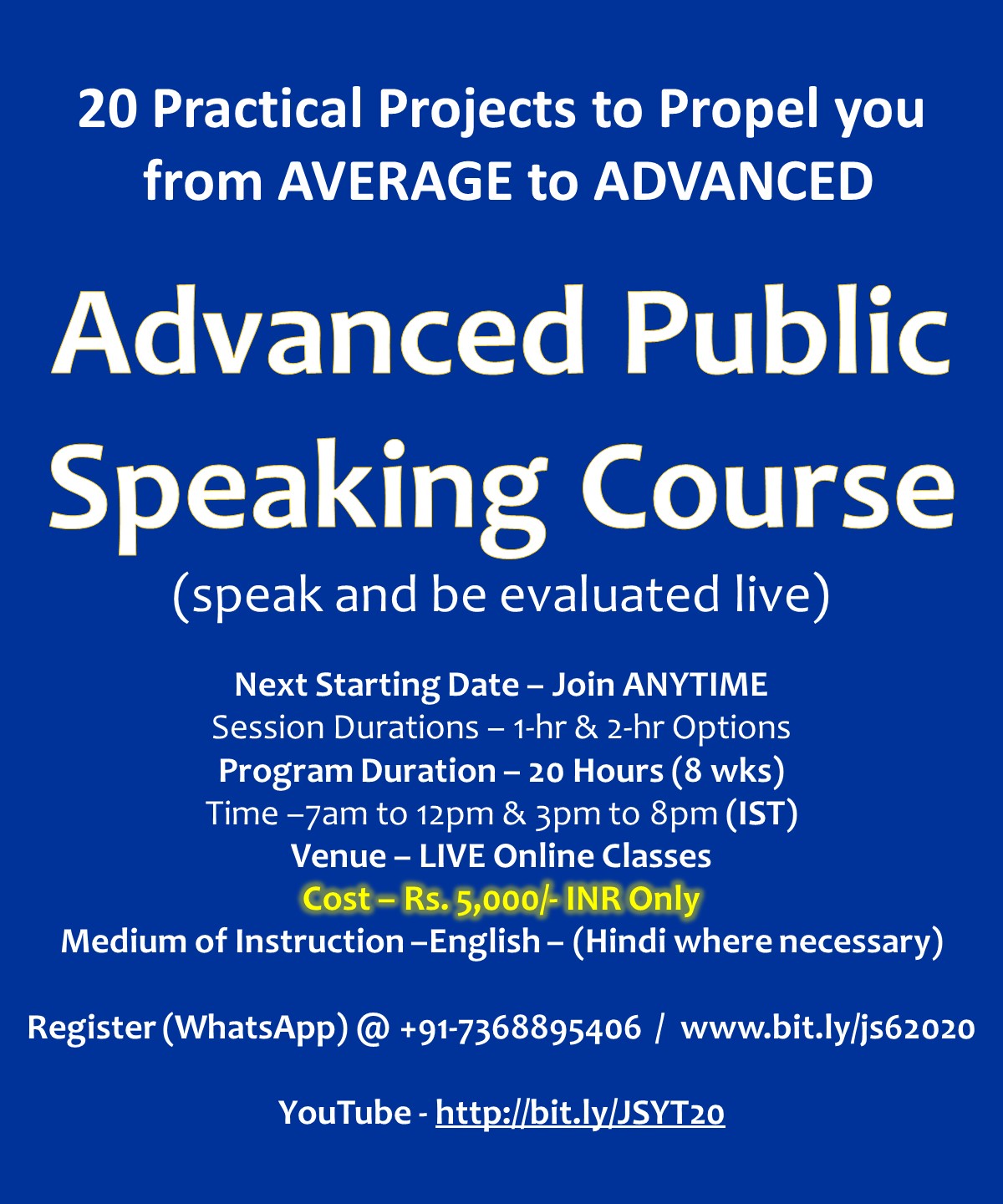 Advanced Public Speaking Course